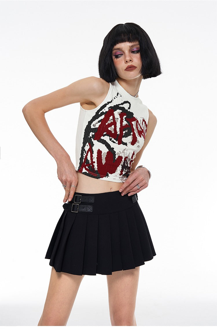 Graffiti Ribbed Sleeveless Top – LATENITEX